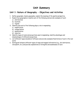 Unit Summaries 1 | DOC