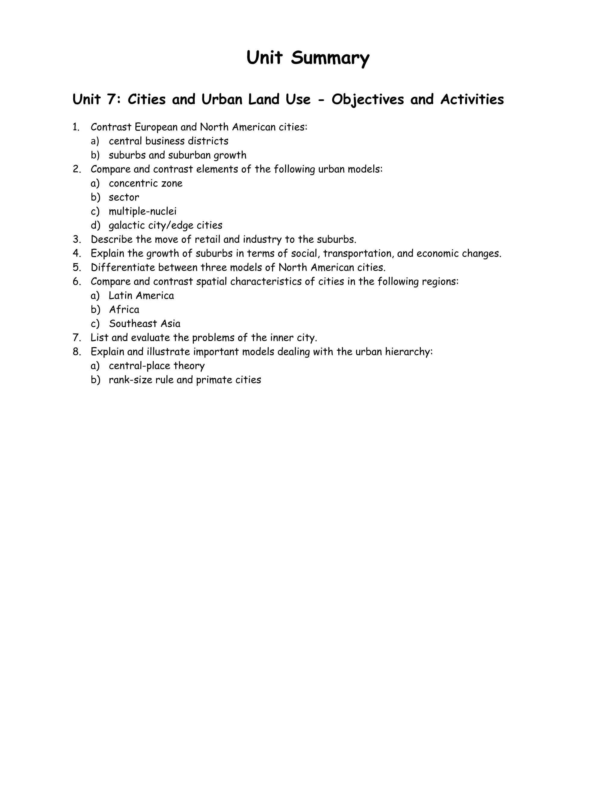 Unit Summaries 7 | PDF