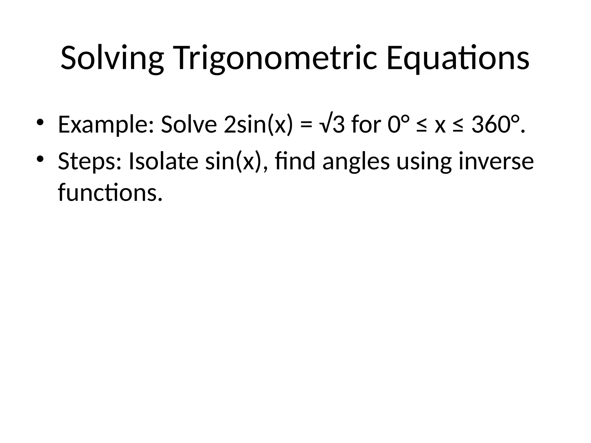 TRIGONOMETRY-TRIGONOMETRIC RATIOS, SINE RULE, COSINE RULE, AREA ...