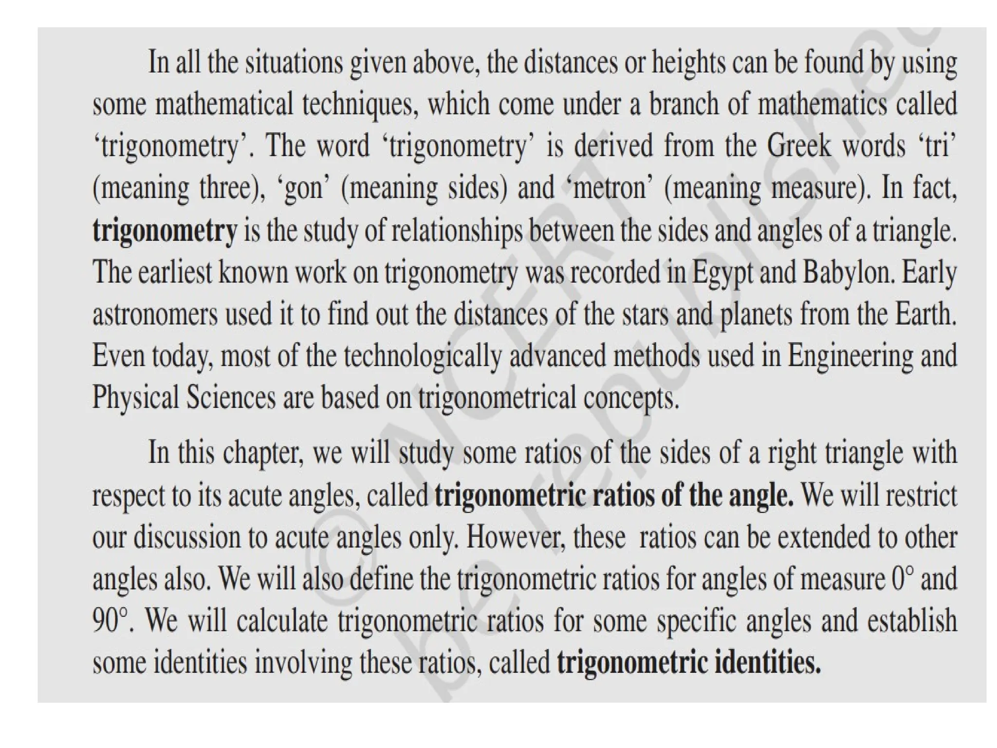 SYLLABUS FOR UNIT TEST- II TRIGONOMETRY-TRIGONOMETRIC RATIOS, SINE RULE ...