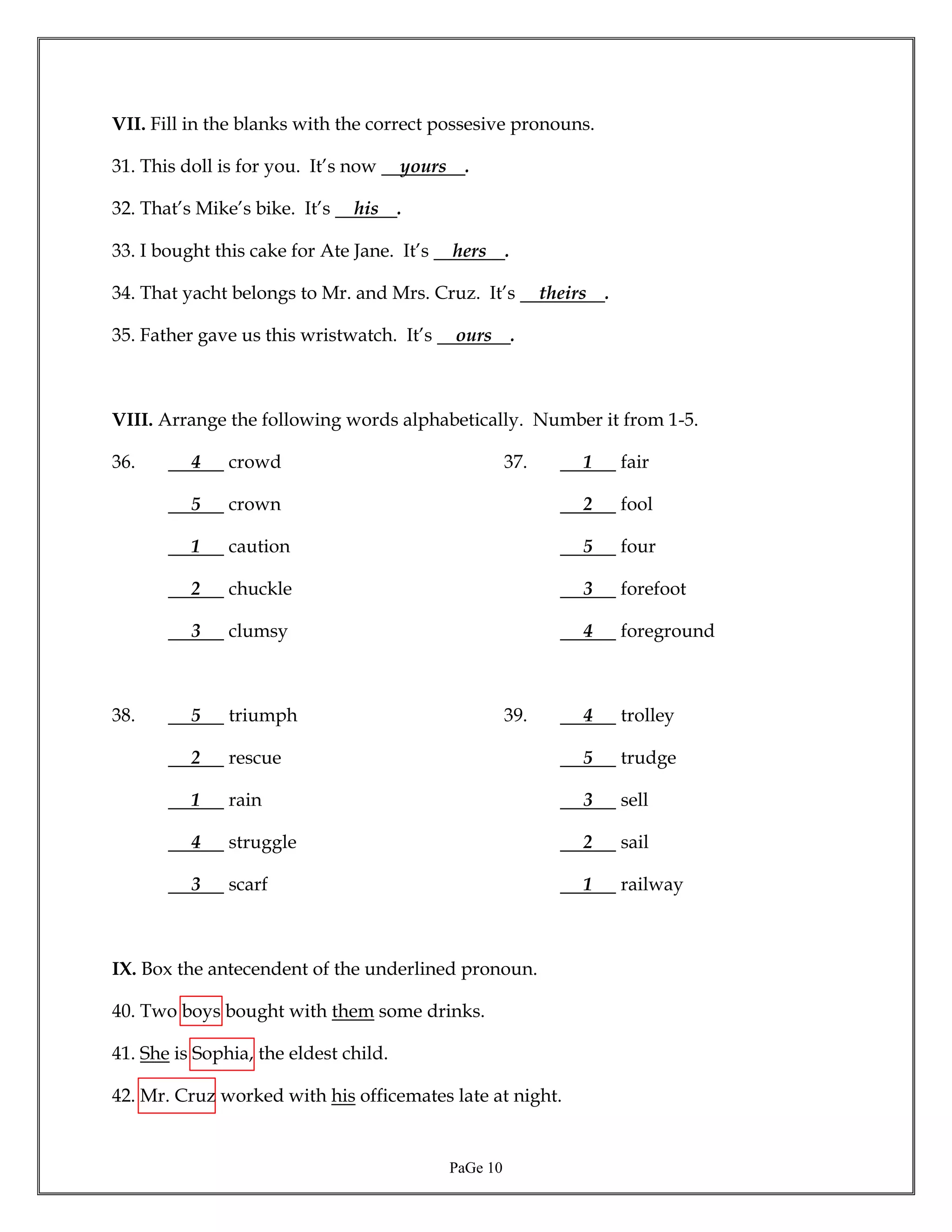 K TO 12 GRADE 3 Unit Test in ENGLISH | PDF
