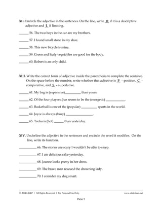K TO 12 GRADE 3 Unit Test in ENGLISH | PDF