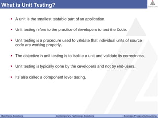 Unit testing | PPT | Standardized Testing | Educational Assessment