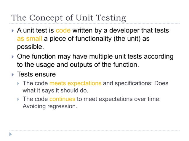 Unit Testing Concepts and Best Practices | PPTX