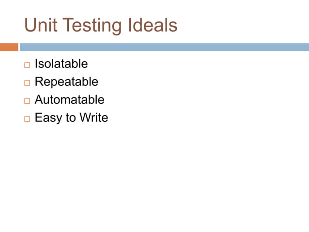 UNIT TESTING PPT | PPTX