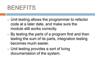 UNIT TESTING PPT | PPTX