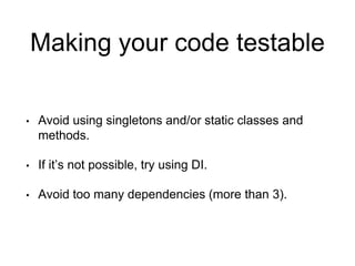 Unit testing basics | PPTX