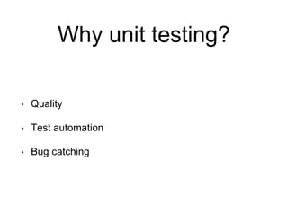 Unit testing basics | PPTX