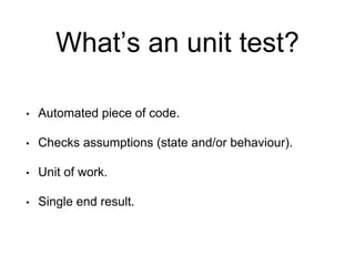 Unit testing basics | PPTX