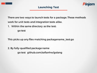 TDD and Unit Testing in Golang | PDF