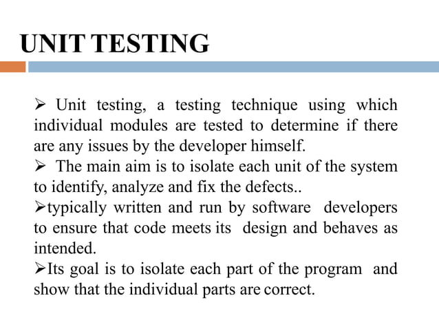Unit testing | PPTX