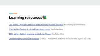 Unit testing (Exploring the other side as a tester) | PDF
