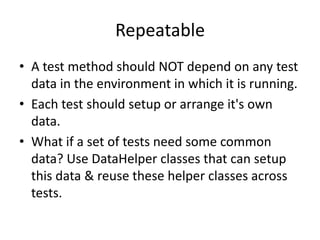 Unit testing principles | PPT