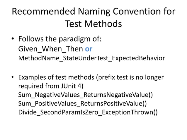 Unit Testing Principles Ppt