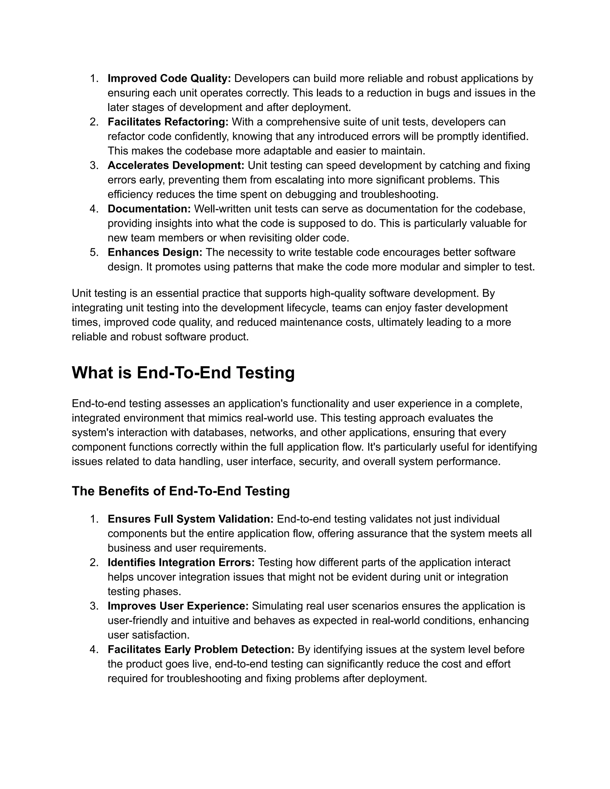 Unit Testing Vs End To End Testing Understanding Key Differencespdf