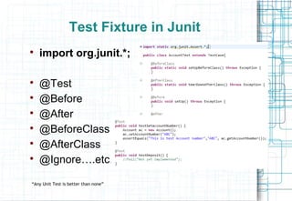 Unit testing with java | PPT | Programming Languages | Computing