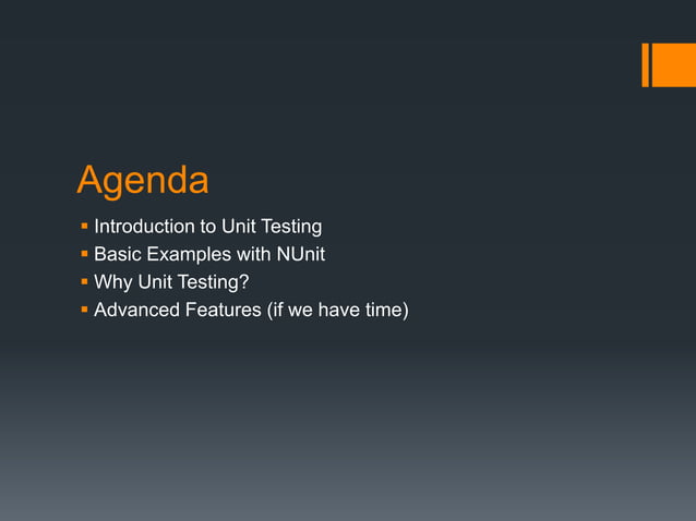 Unit testing with NUnit | PPT Unit testing with NUnit | PPT