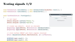 Unit testing with Qt test | ODP