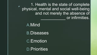 UNIT TEST in HEALTH 9 (First Quarter).pptx