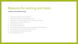 Unit Test Lab - Why Write Unit Tests? | PPT