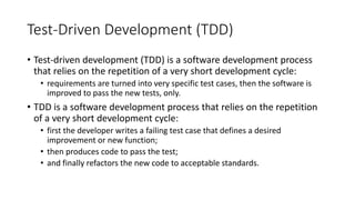 Unit tests and TDD | PPT