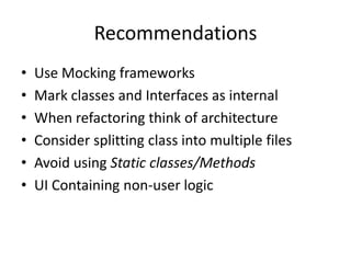Unit Testing (C#) | PPTX
