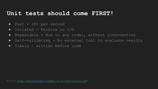 Unit tests in node.js
