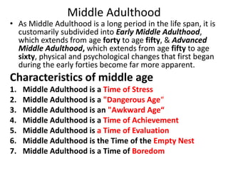Middle Adulthood Stage Of Development