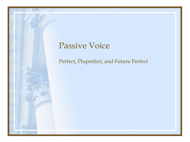 Unit three perfect passive system | PPT