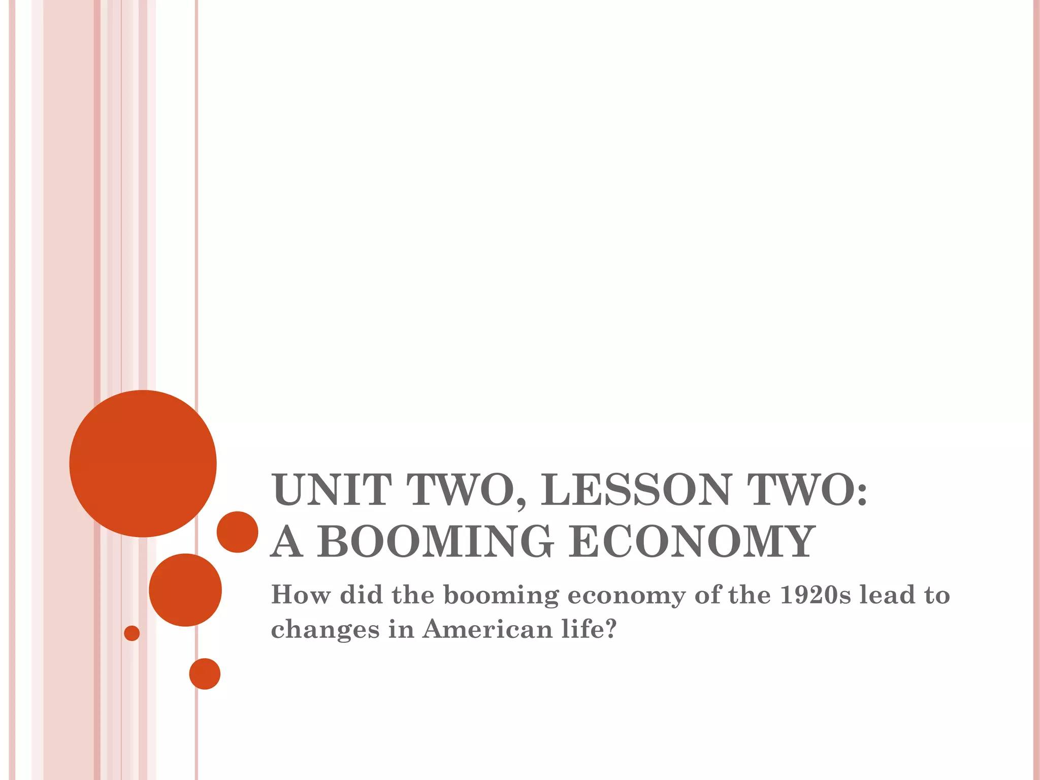Unit 2 - The 1920s | PPT