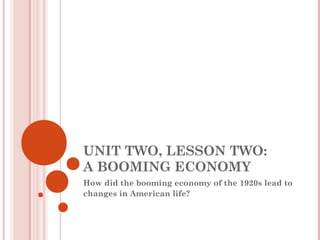 Unit 2 - The 1920s | PPT