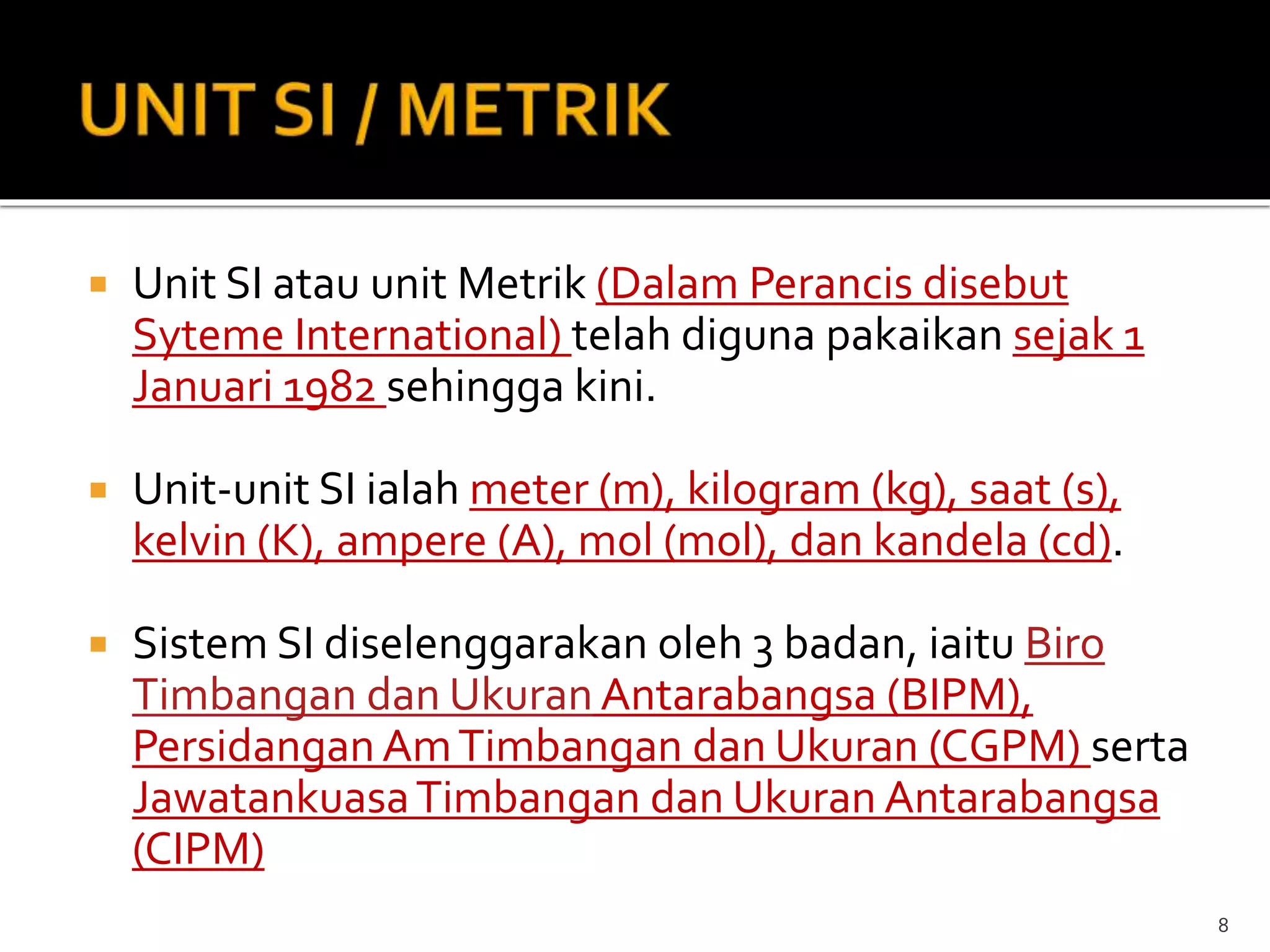Unit Ukuran | PPT | Free Download