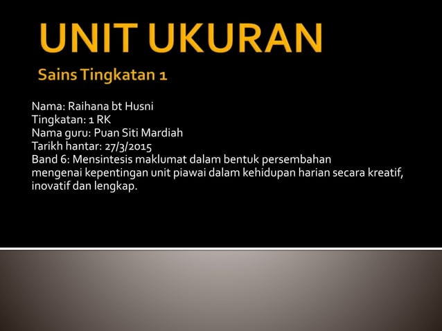 Unit Ukuran | PPT
