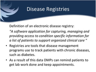 Disease Management and Disease Registries | PPTX