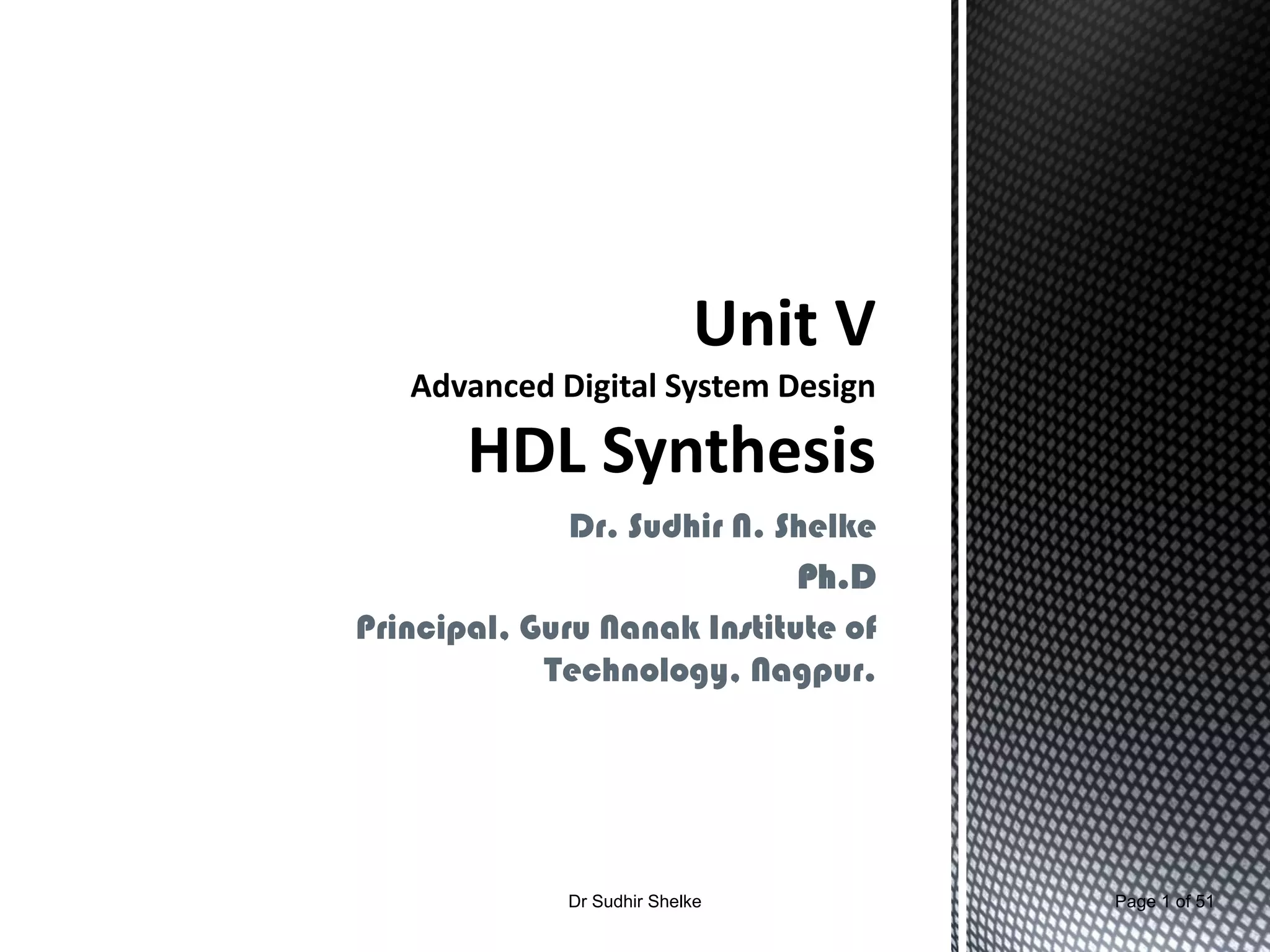 Unit v. HDL Synthesis Process | PDF