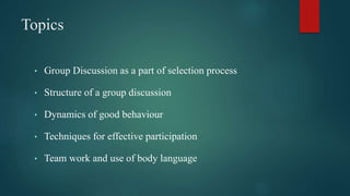 Group Discussion Topics