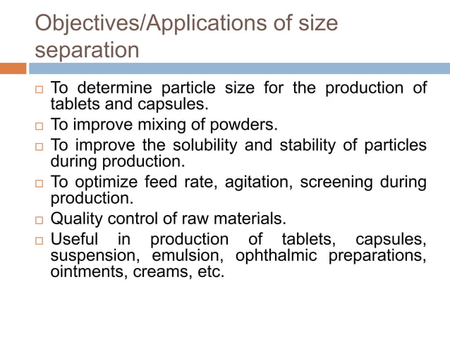 Size separation | PPTX