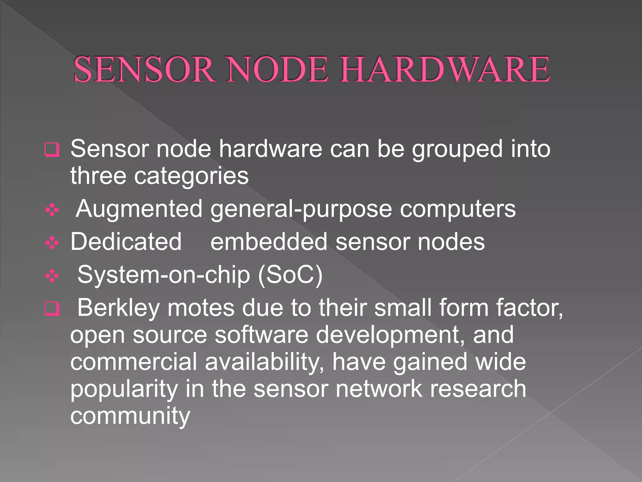Sensor Network Platforms And Tools Pptx Operating Systems Computer Software And Applications