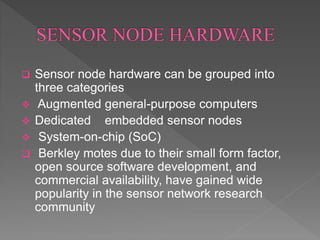 SENSOR NETWORK PLATFORMS AND TOOLS | PPTX