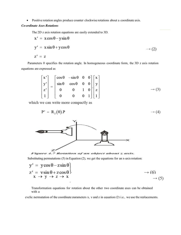 3-D Transformation in Computer Graphics | PDF
