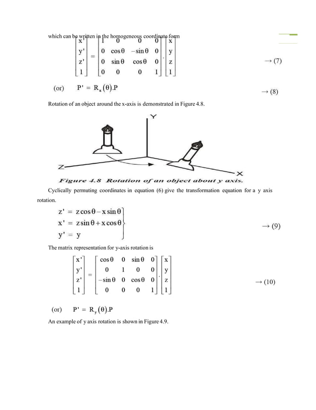 3-D Transformation in Computer Graphics | PDF