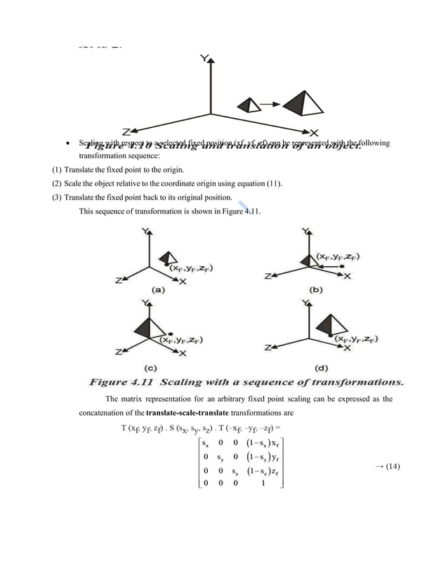 3-D Transformation in Computer Graphics | PDF