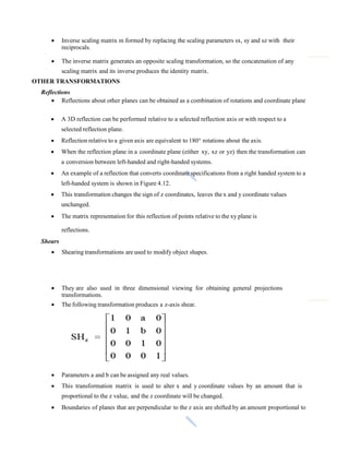 3-D Transformation in Computer Graphics | PDF