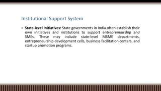 Institutional Support to Entrepreneurship | PPTX