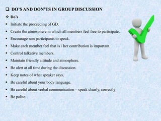 Group Discussion: Introduction, Communication skills in group ...