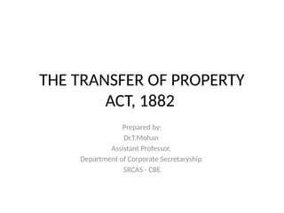 The Transfer of Property Act, 1882 unit v.pptx