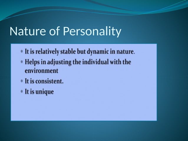 Unit V.pptx Personality, types, nature, determinants of personality | PPTX