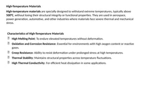 Aerospace Materials High temperature MAterials | PPTX