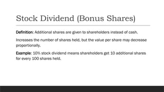 Dividend and its types - Meaning - types | PPTX