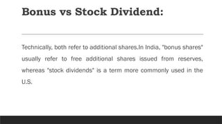 Dividend and its types - Meaning - types | PPTX
